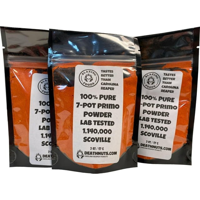 Blazing Foods 7-Pot Primo Pepper Powder 100% Pure. Tastes better than ...