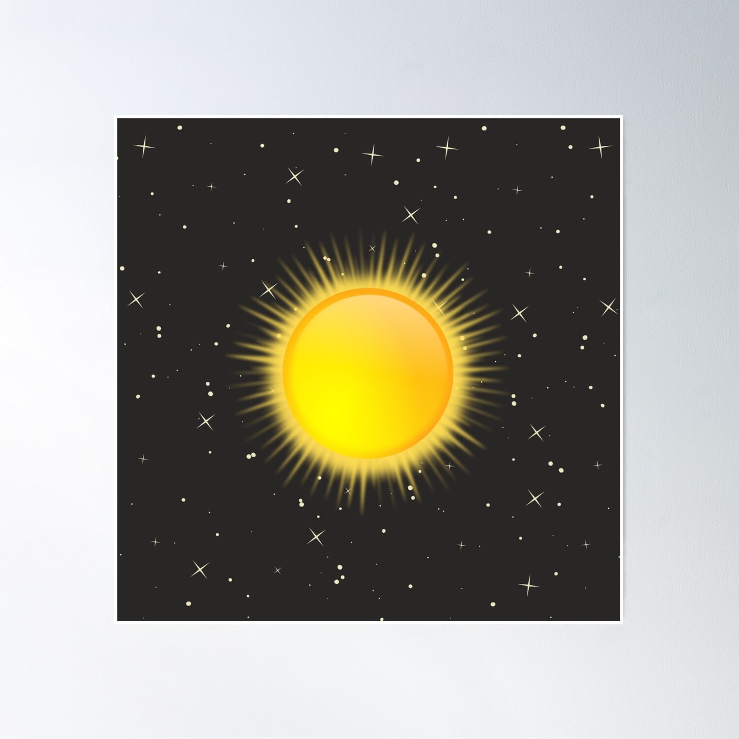 Blazing Hot Sun Poster Wall Art, Modern Wall Decor, 30x30 UNFRAMED ...