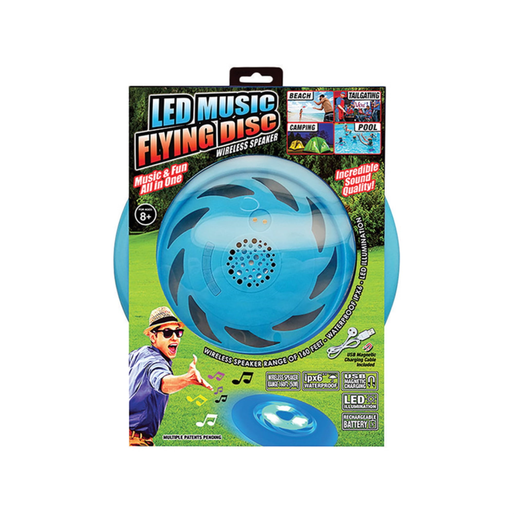 Blazing LEDz Toy LED Music Flying Disc Wireless Speaker Plastic 1 pk ...