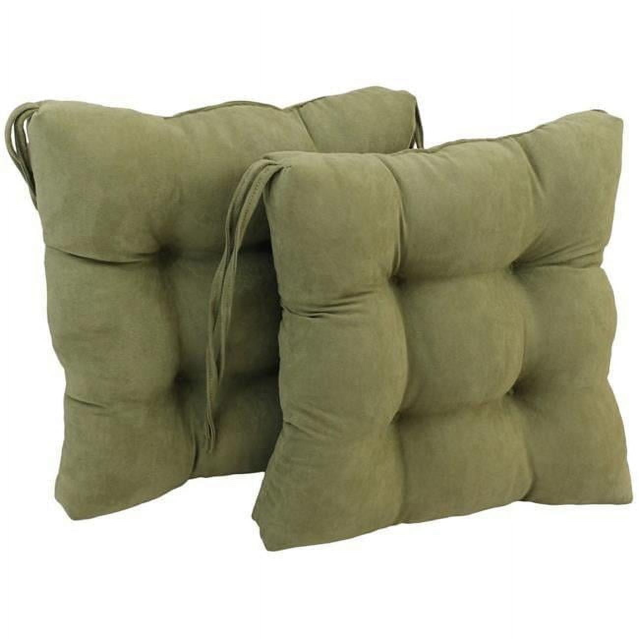 Blazing Needles 16 in. Solid Microsuede Square Tufted Chair Cushions ...