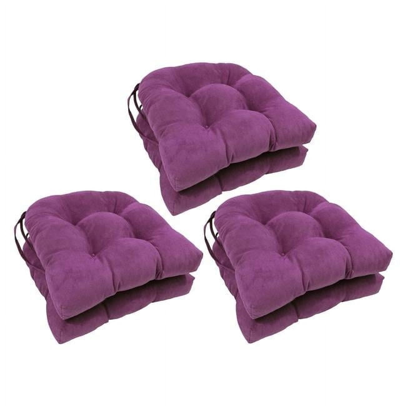Blazing Needles 16 in. Solid Microsuede U-Shaped Tufted Chair Cushions ...