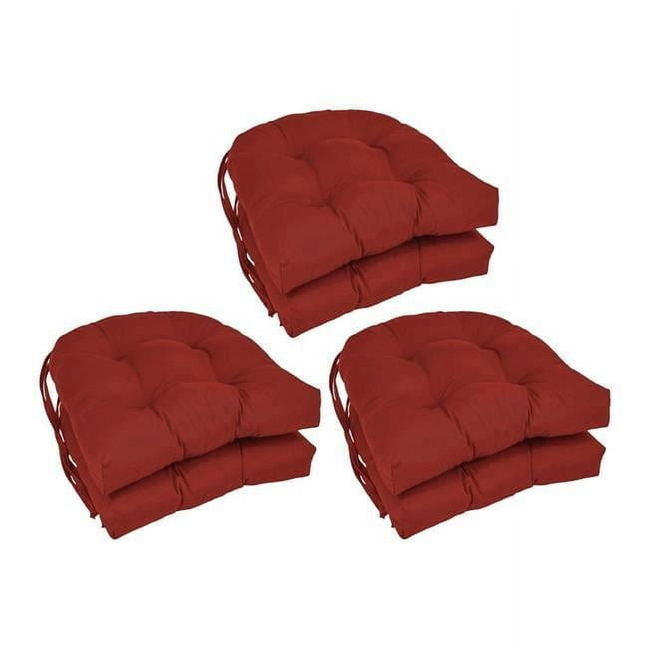 Blazing Needles 16 in. Solid Twill U-Shaped Tufted Chair Cushions, Ruby ...