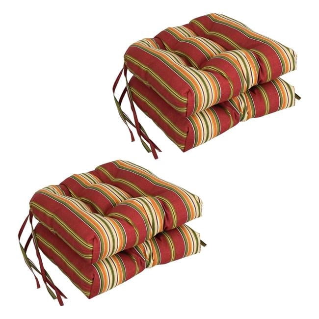 Blazing Needles 16-inch Outdoor Rounded Back Chair Cushion, 16" x 16 ...