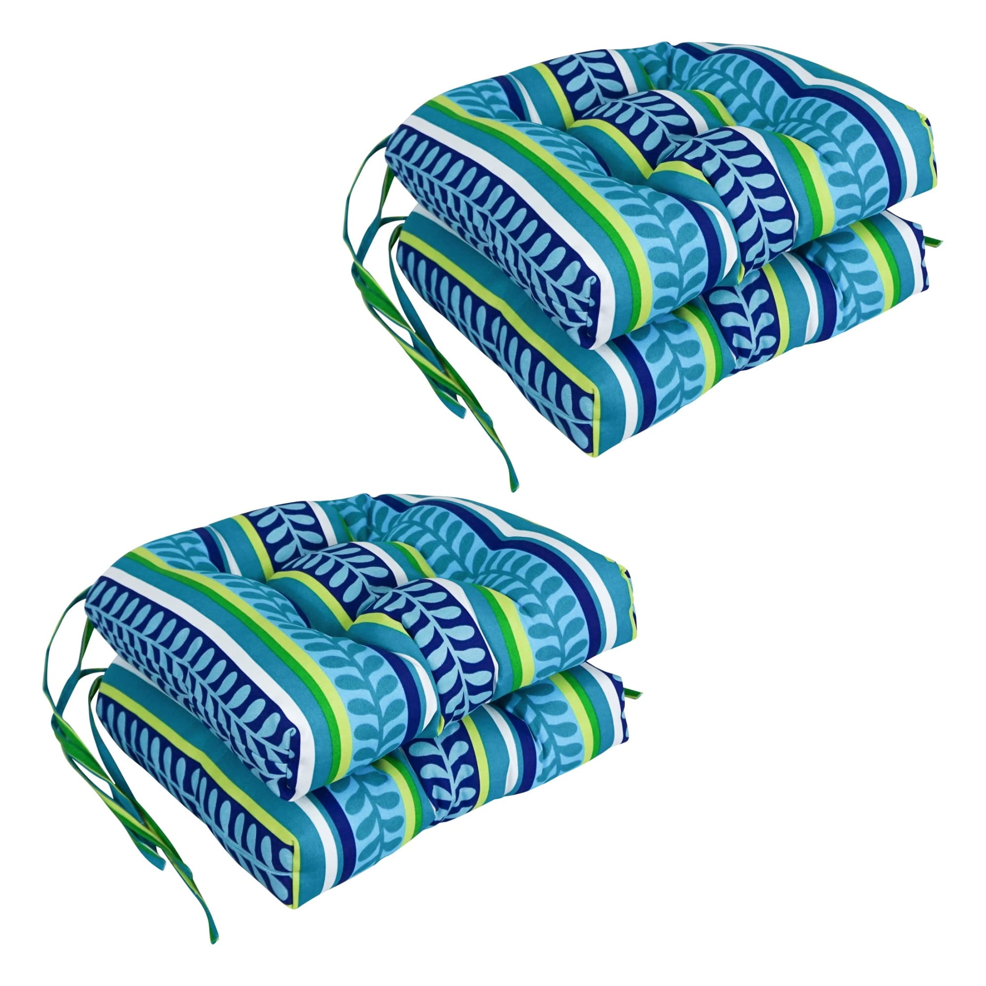 Blazing Needles 16-inch Outdoor Square Chair Cushion, 16" x 16", Pike ...