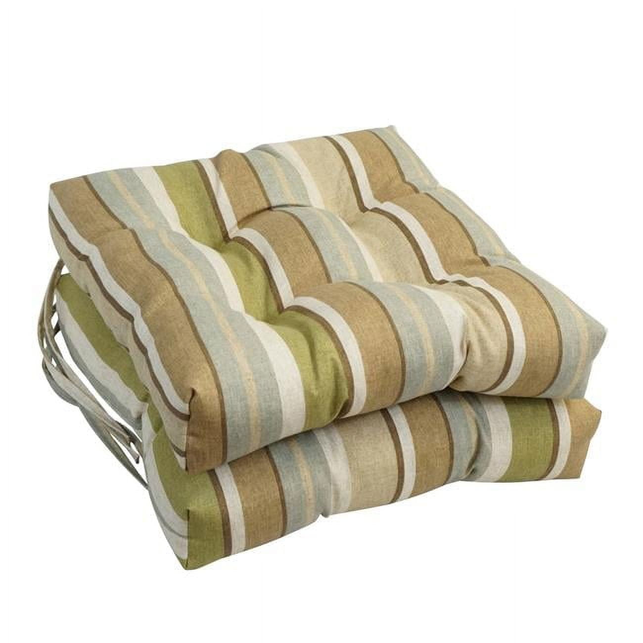 16-inch Spun Polyester Outdoor Square Tufted Chair Cushions (Set of 6 ...