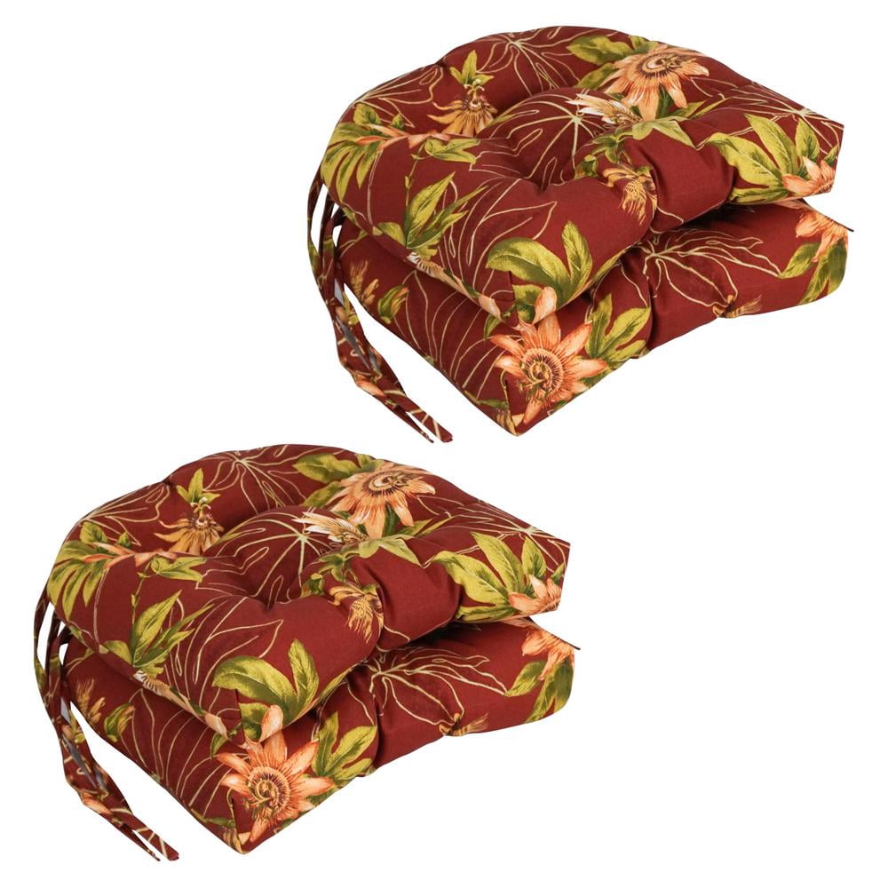 Blazing Needles 16-inch Outdoor Rounded Back Chair Cushion, 16" x 16 ...