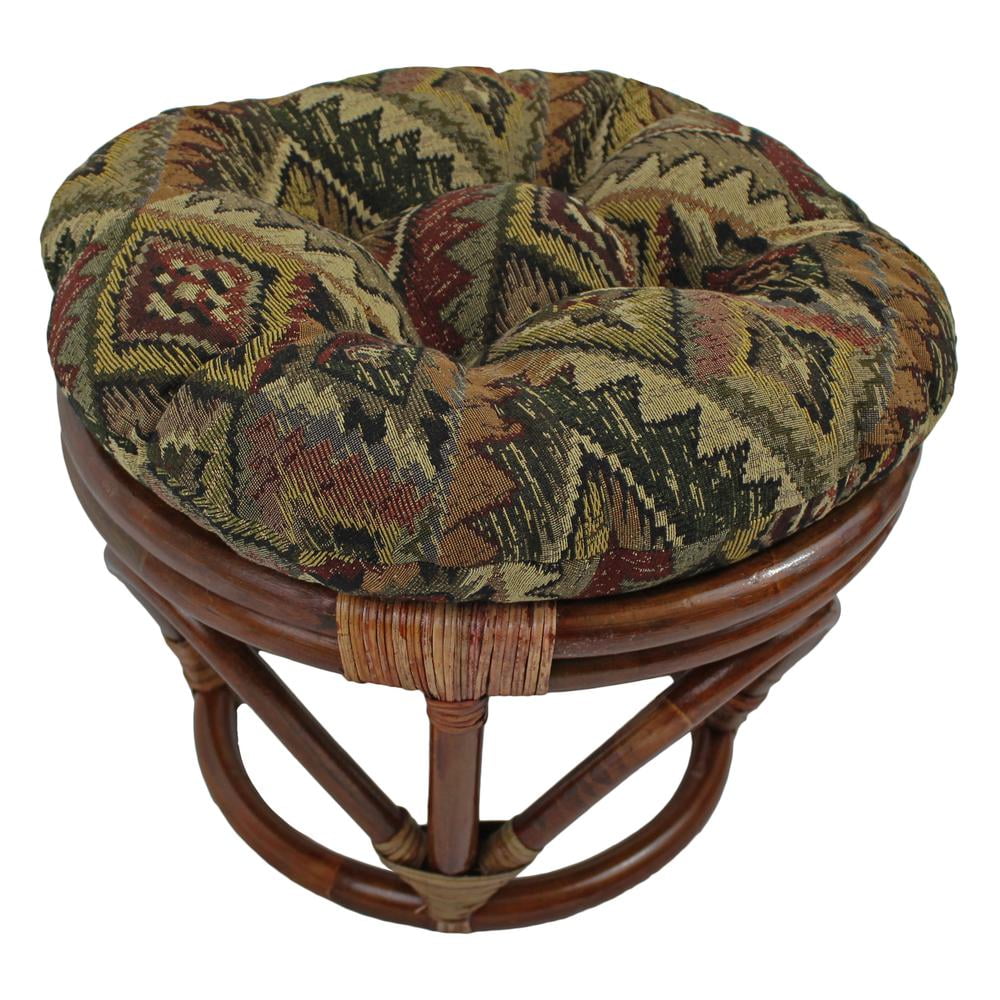 18-inch Round Tapestry Tufted Footstool Cushion-Color:San Carlos ...