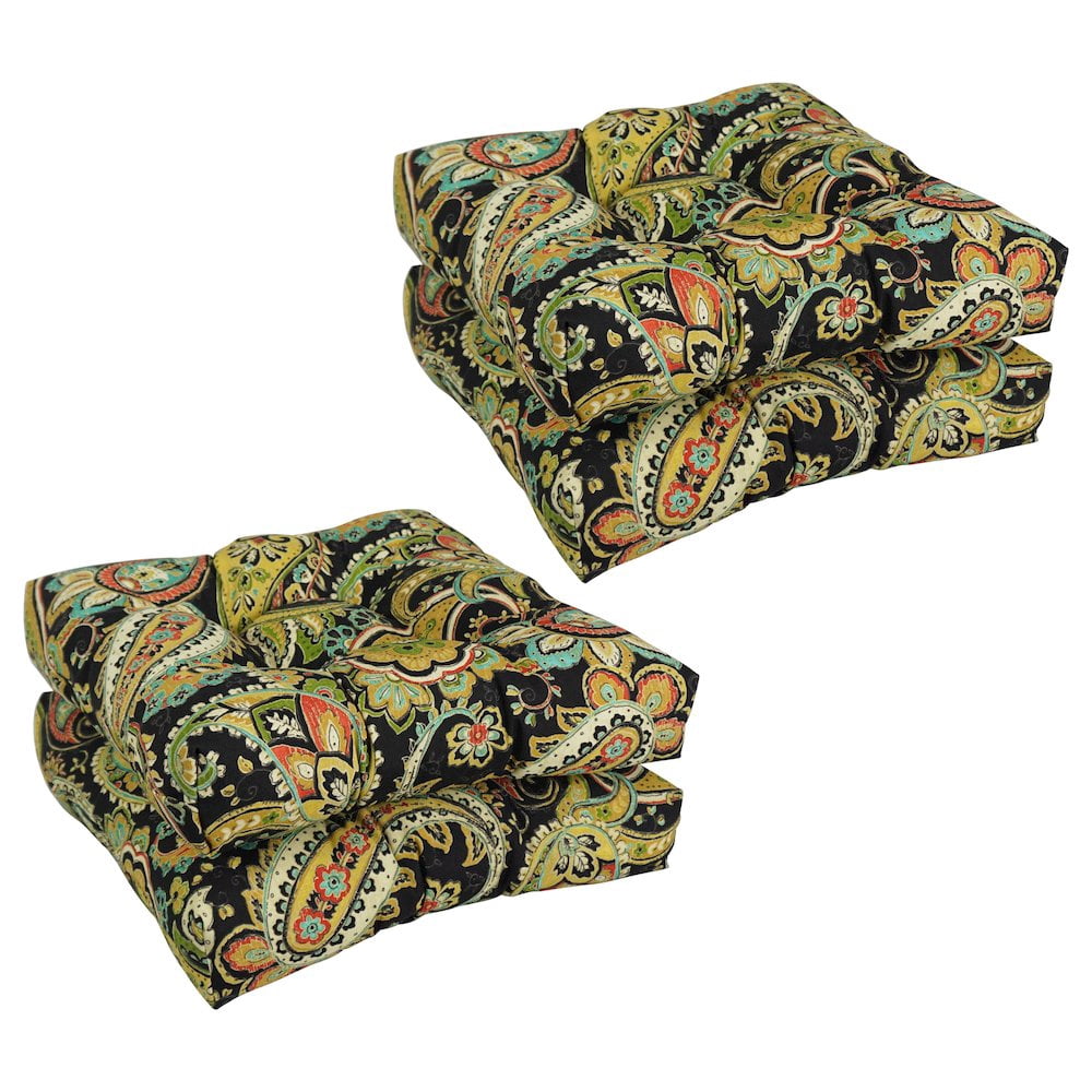Blazing Needles 19-inch Squared Patterned Spun Polyester Tufted Dining ...