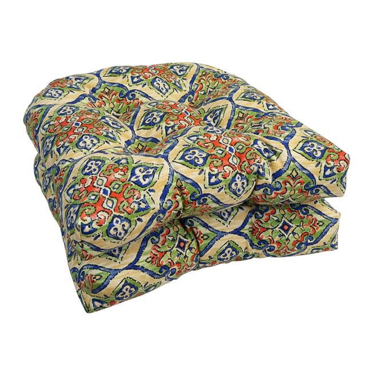 Blazing Needles 19 in. U-Shaped Outddor Dining Chair Cushions, Splendor ...