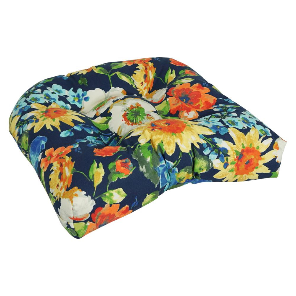 Blazing Needles 19-inch U-Shaped Patterned Spun Polyester Tufted Dining ...