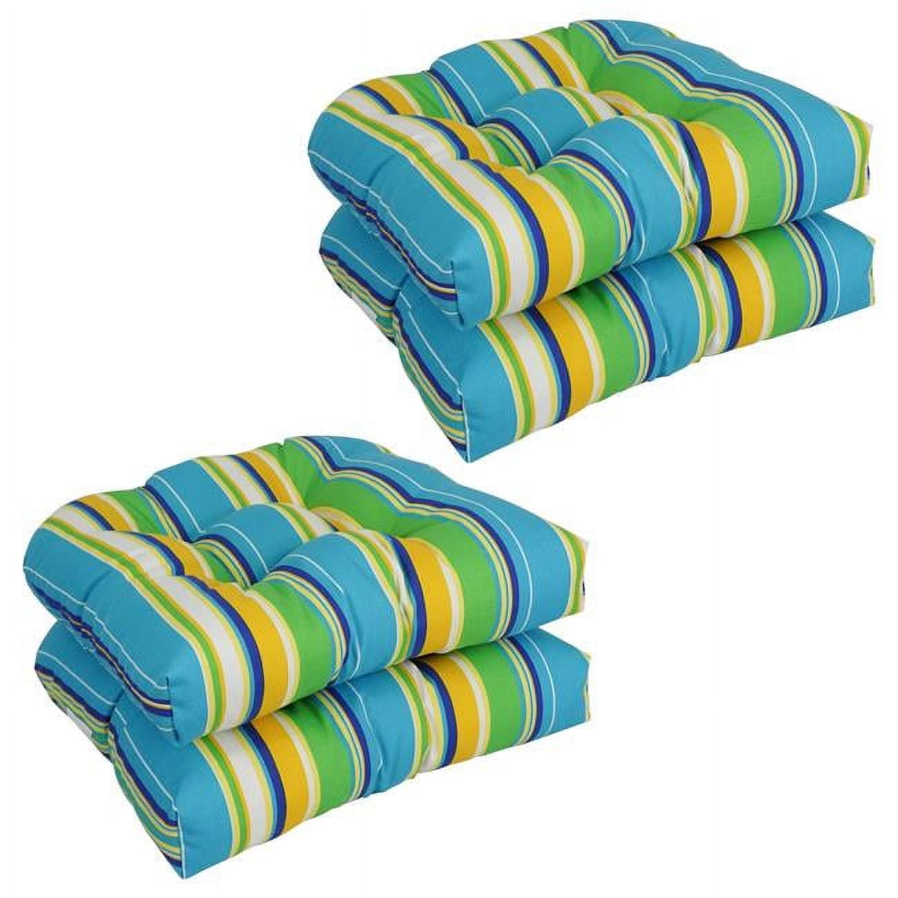 Blazing Needles 19 in. U-Shaped Patterned Spun Polyester Tufted Dining ...