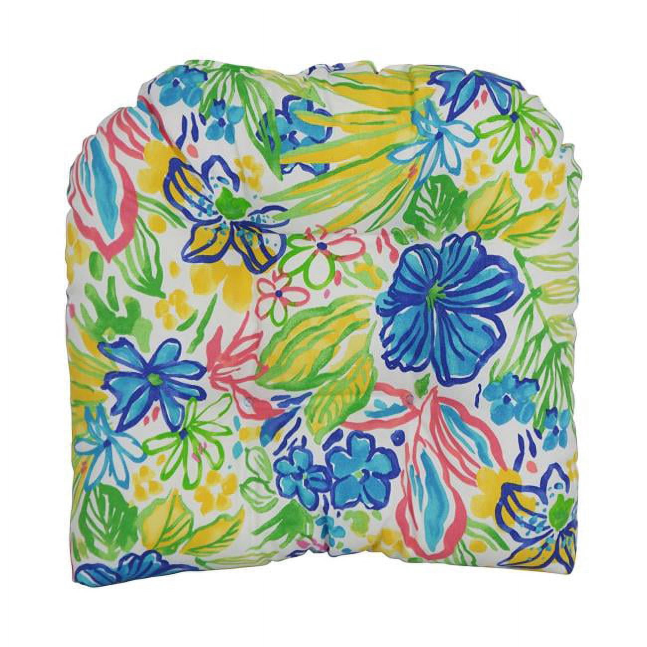Blazing Needles 19 in. U-Shaped Patterned Spun Polyester Tufted Dining ...