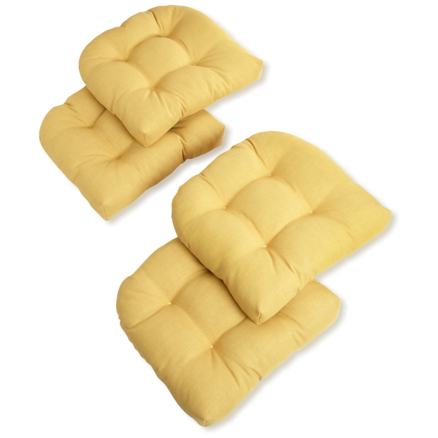Blazing Needles 19-inch U-Shaped Spun Polyester Outdoor Tufted Dining ...