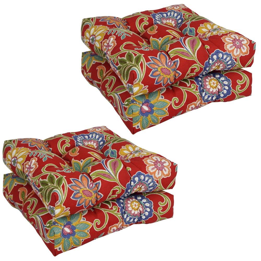 Blazing Needles 19-inch Squared Patterned Spun Polyester Tufted Dining ...