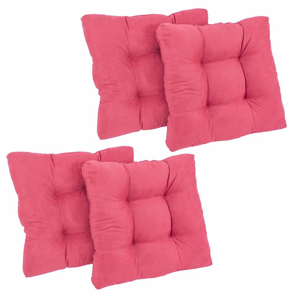 19-inch Squared Microsuede Tufted Dining Chair Cushion (Set of Four ...