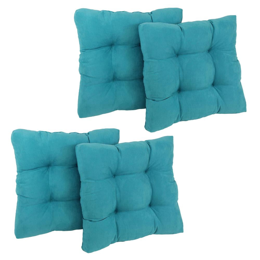 Blazing Needles 19-inch Squared Microsuede Tufted Dining Chair Cushion ...