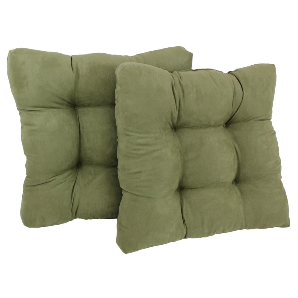 Blazing Needles 19-inch Squared Microsuede Tufted Dining Chair Cushion ...