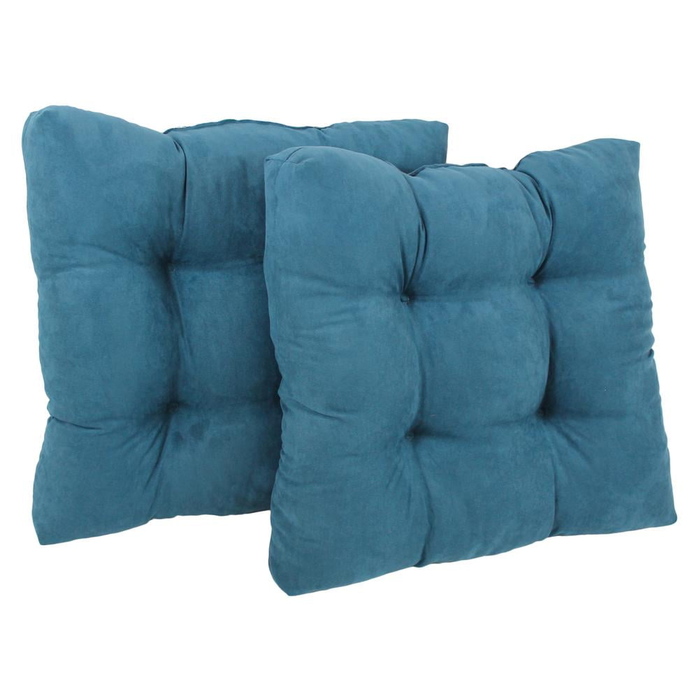 Blazing Needles 19-inch Squared Microsuede Tufted Dining Chair Cushions ...