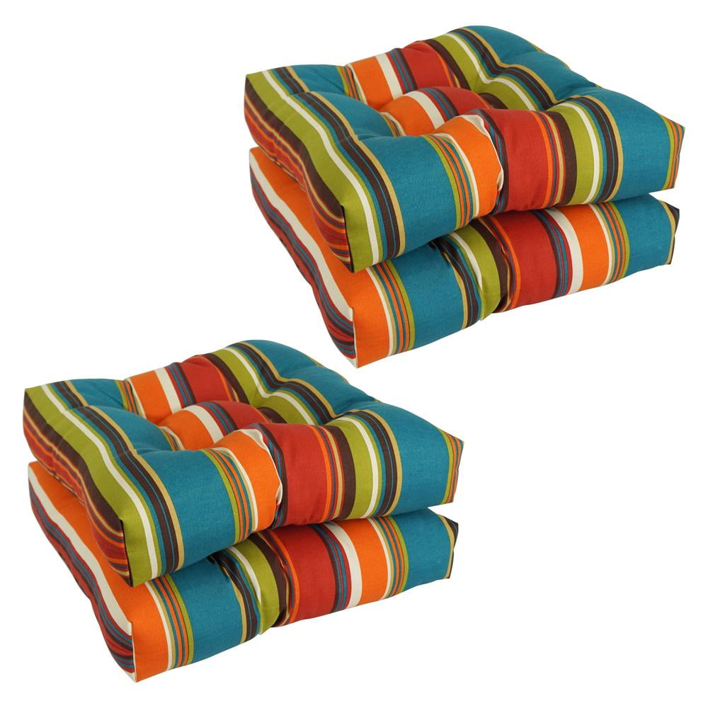 Blazing Needles 19-inch Squared Patterned Spun Polyester Tufted Dining ...
