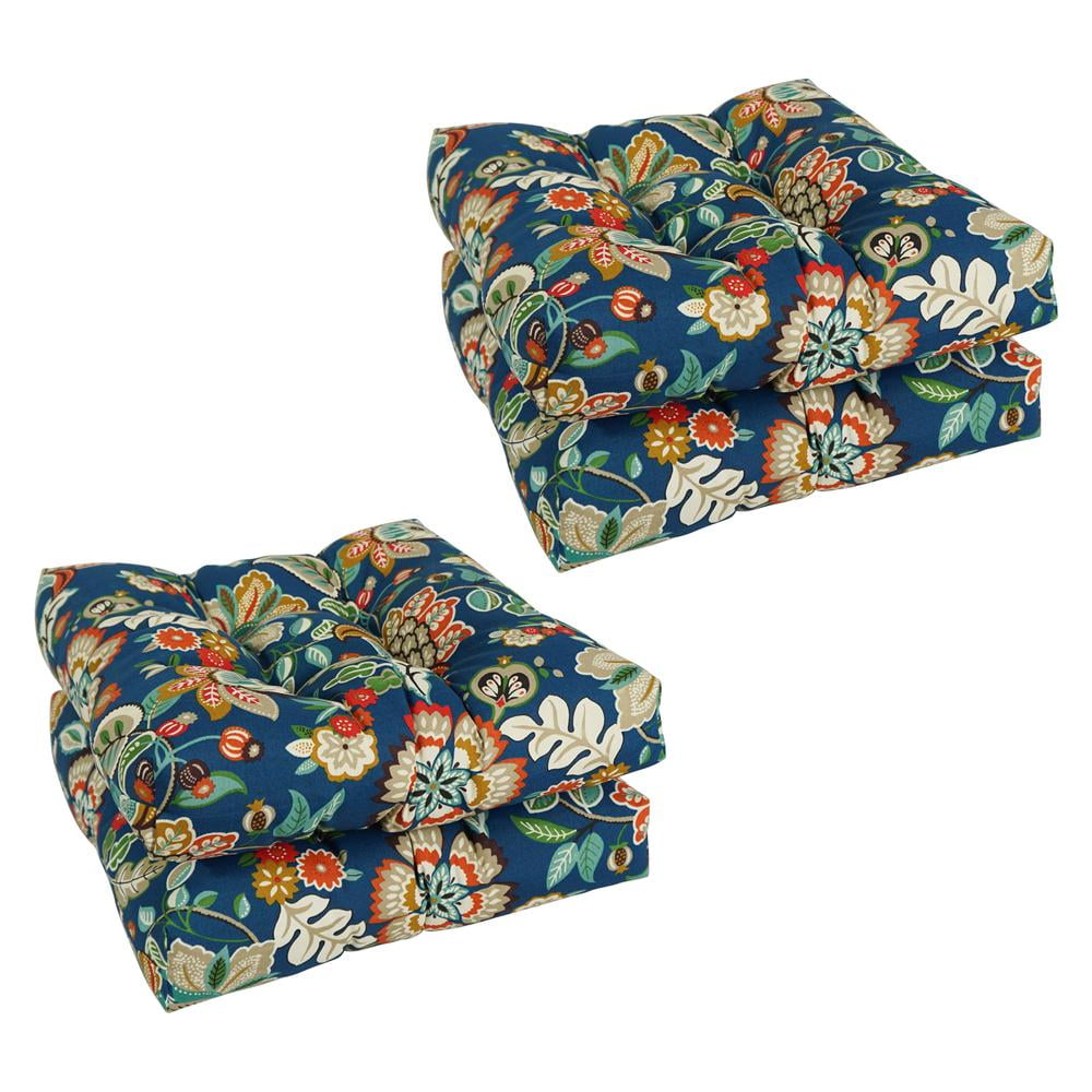 19-inch Squared Patterned Spun Polyester Tufted Dining Chair Cushions ...