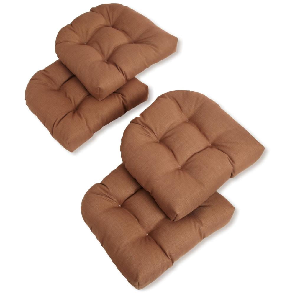 Blazing Needles 19-inch U-Shaped Spun Polyester Outdoor Tufted Dining ...