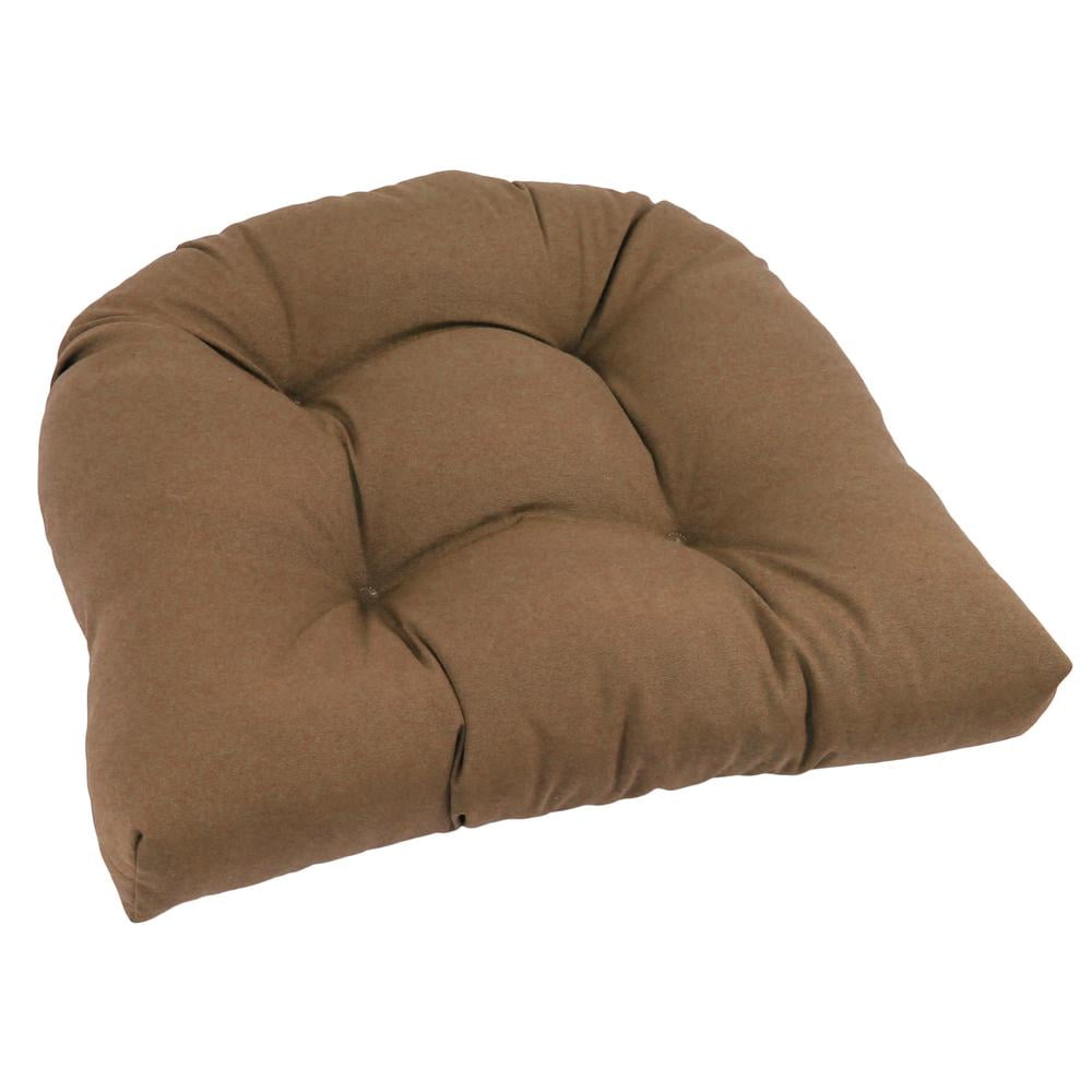 Blazing Needles 19-inch Solid U-Shaped Chair Cushion - 19" x 19" Toffee ...