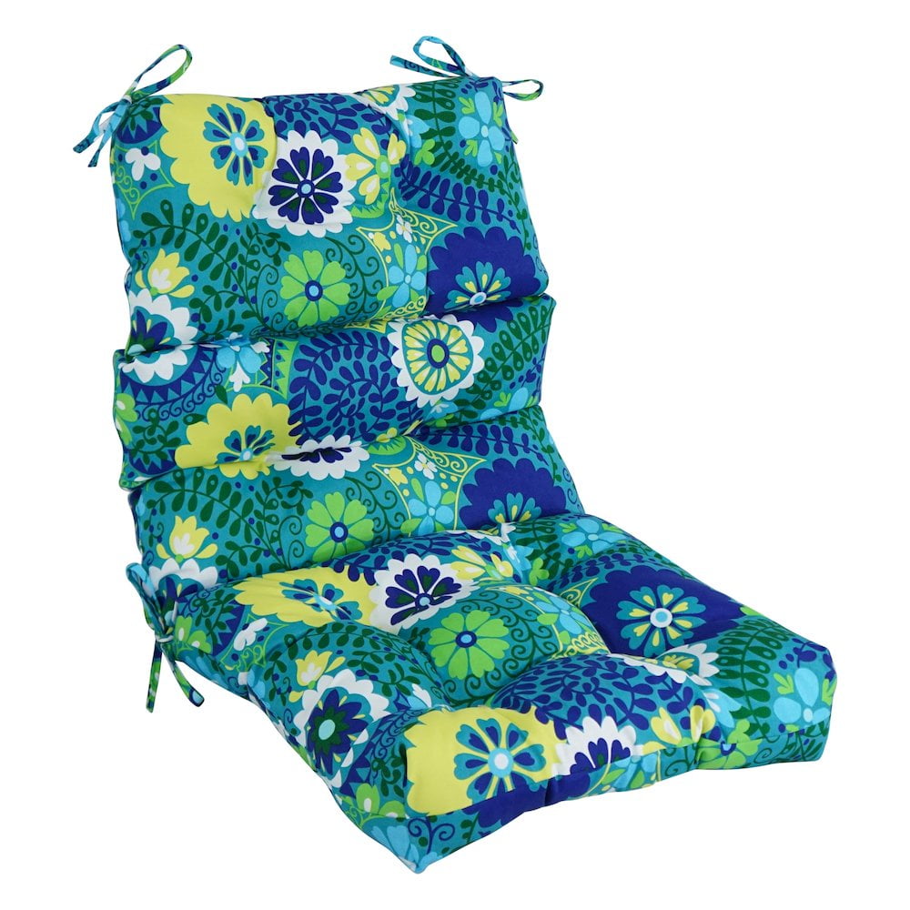 Blazing Needles 22-inch by 45-inch Spun Polyester Patterned Outdoor Tufted Chair Cushion ...