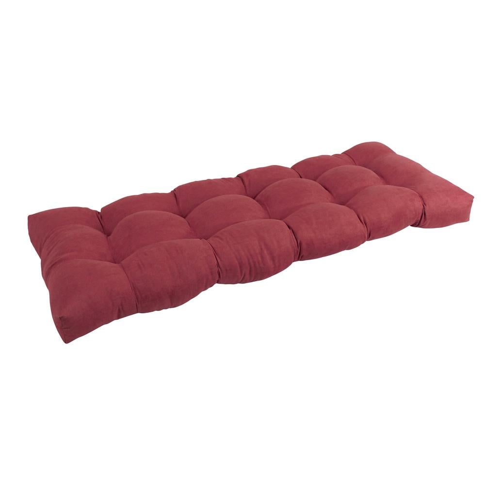 46-inch by 19-inch Tufted Solid Microsuede Bench Cushion Red-Color ...