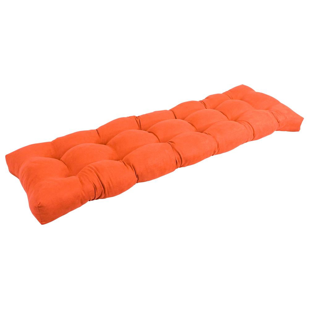 55-inch by 19-inch Tufted Solid Microsuede Bench Cushion Orange-Color ...