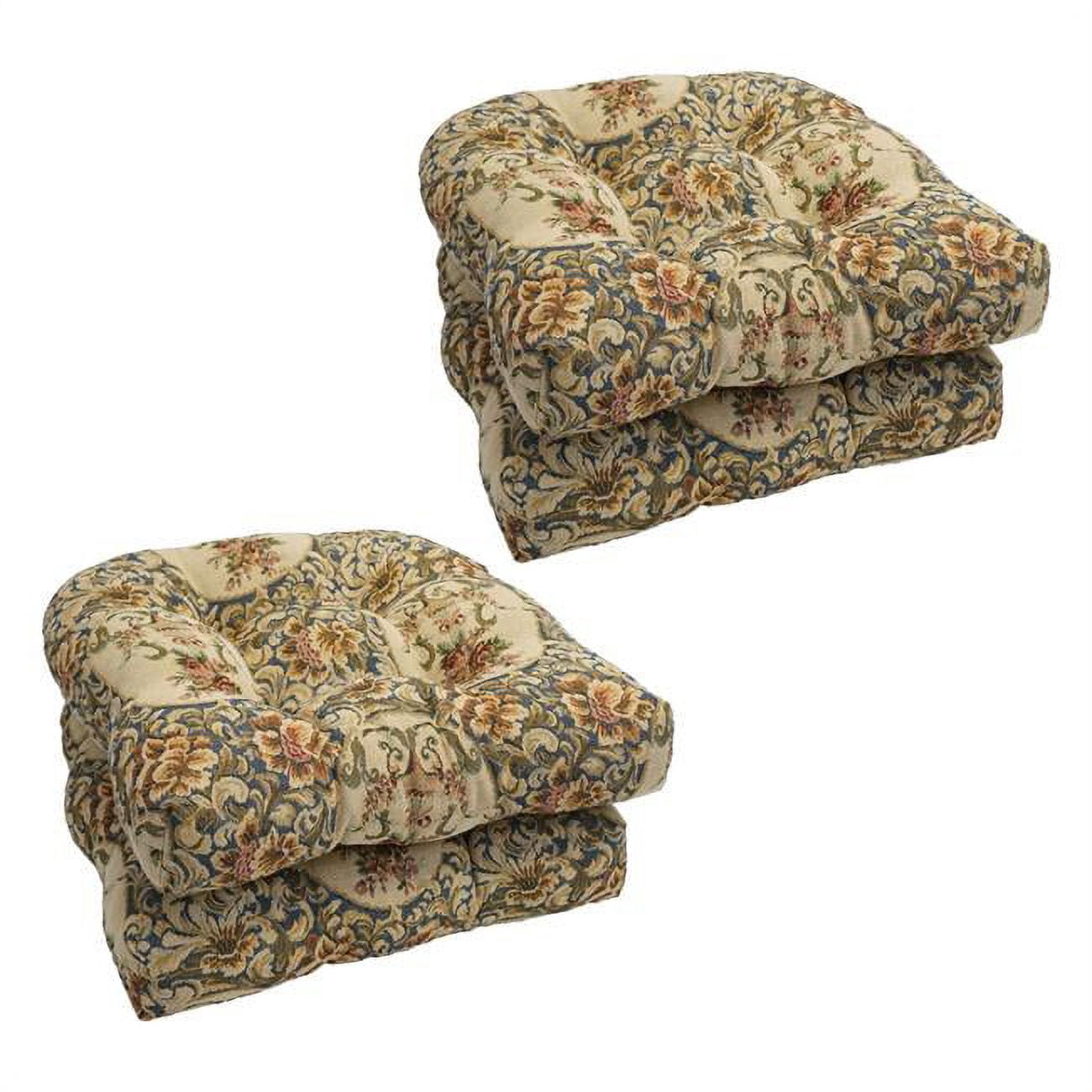 Blazing Needles 93184-4CH-ID-052 19 in. U-Shaped Tapestry Tufted Dining ...