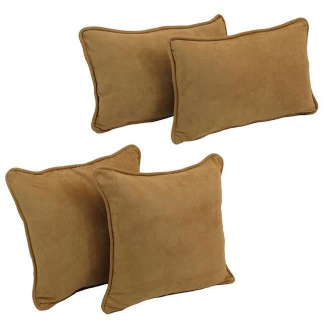 Blazing Needles Double-Corded Solid Microsuede Throw Pillows with ...