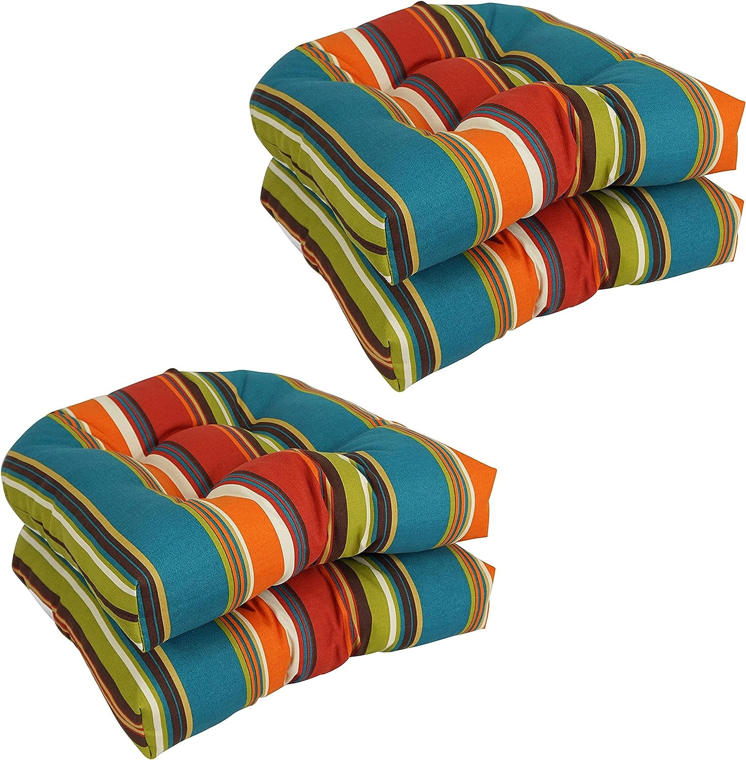Blazing Needles Outdoor Rounded Back Chair Cushion, 19" x 19", Westport ...