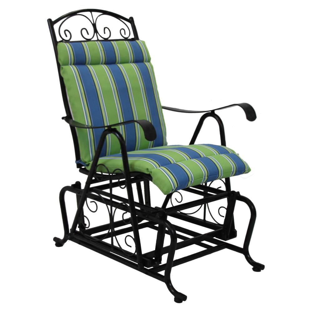 Blazing Needles Outdoor Glider Chair Cushion, Haliwell Caribbean ...