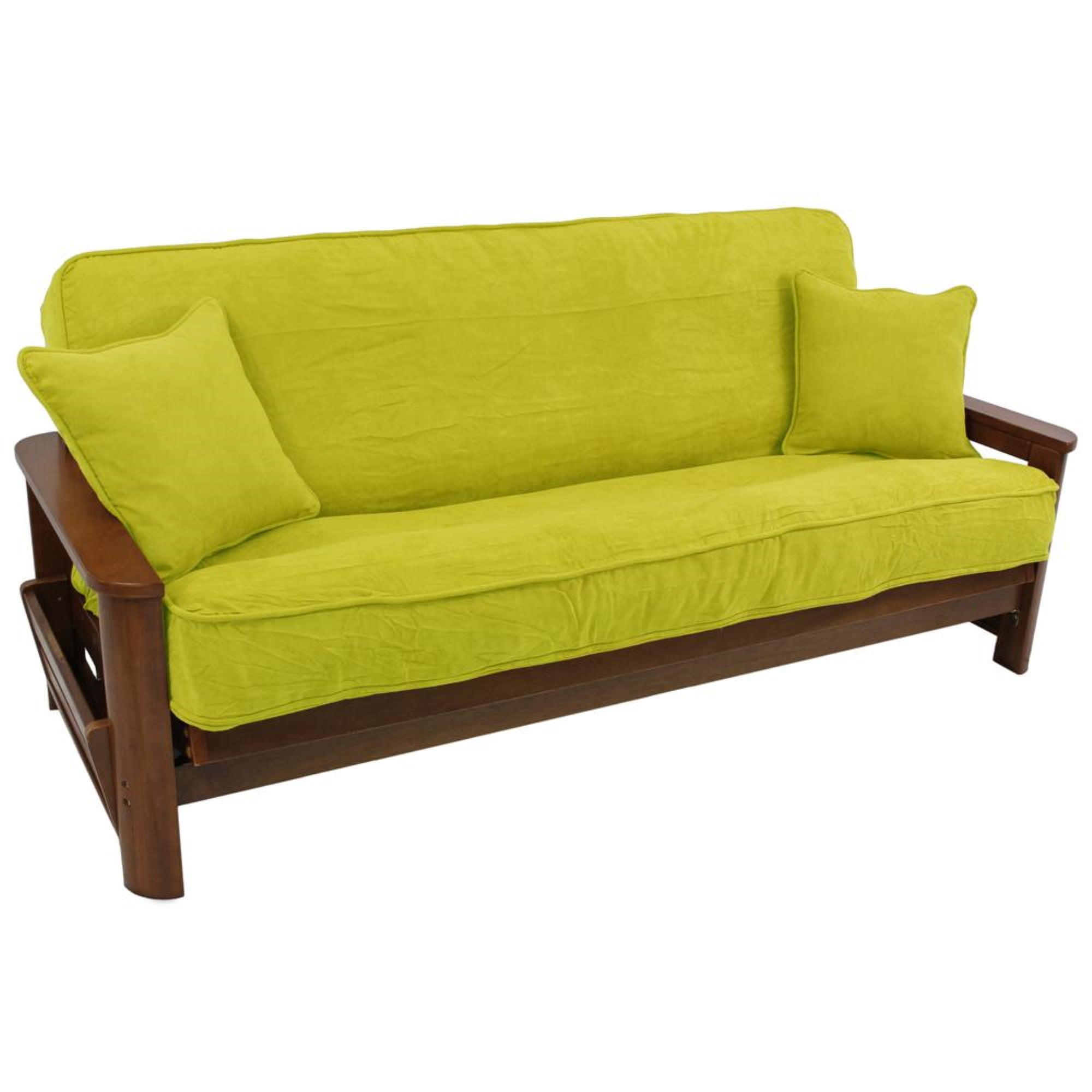 Solid Microsuede Double Corded 8 to 9-inch Full Futon Cover Set with ...