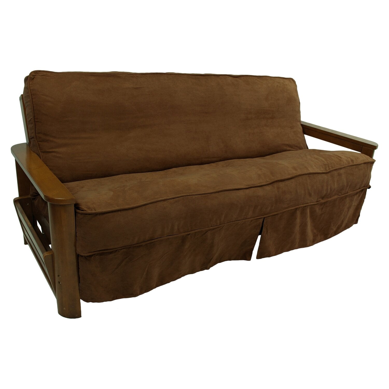 Solid Microsuede Double Corded 8 to 9-inch Full Futon Slipcover ...