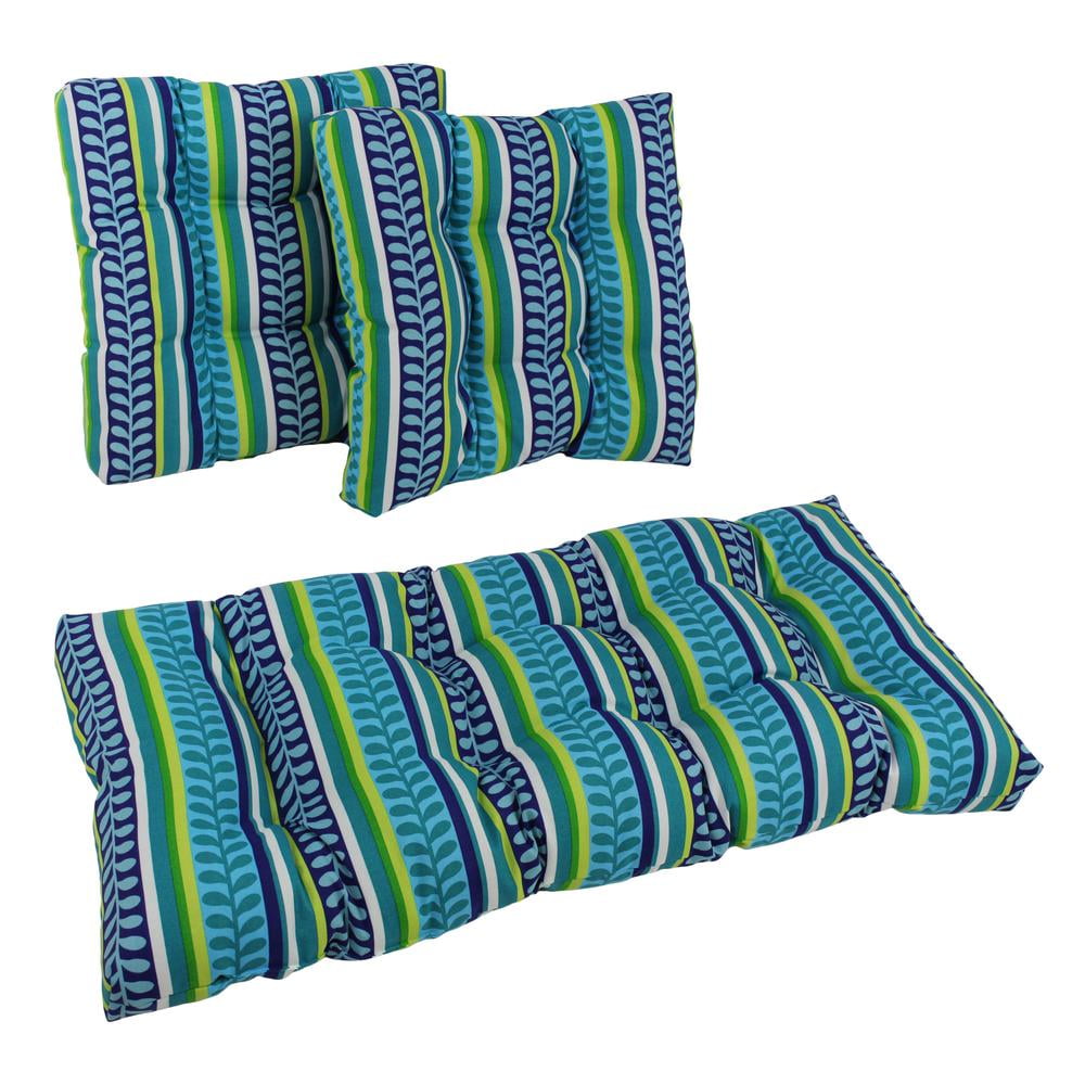 Blazing Needles Square Spun Polyester Outdoor Tufted Settee Cushions ...