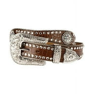 Ariat A1513802-L 1.5 in. Womens Tooled & Studded Leather Belt, Brown ...