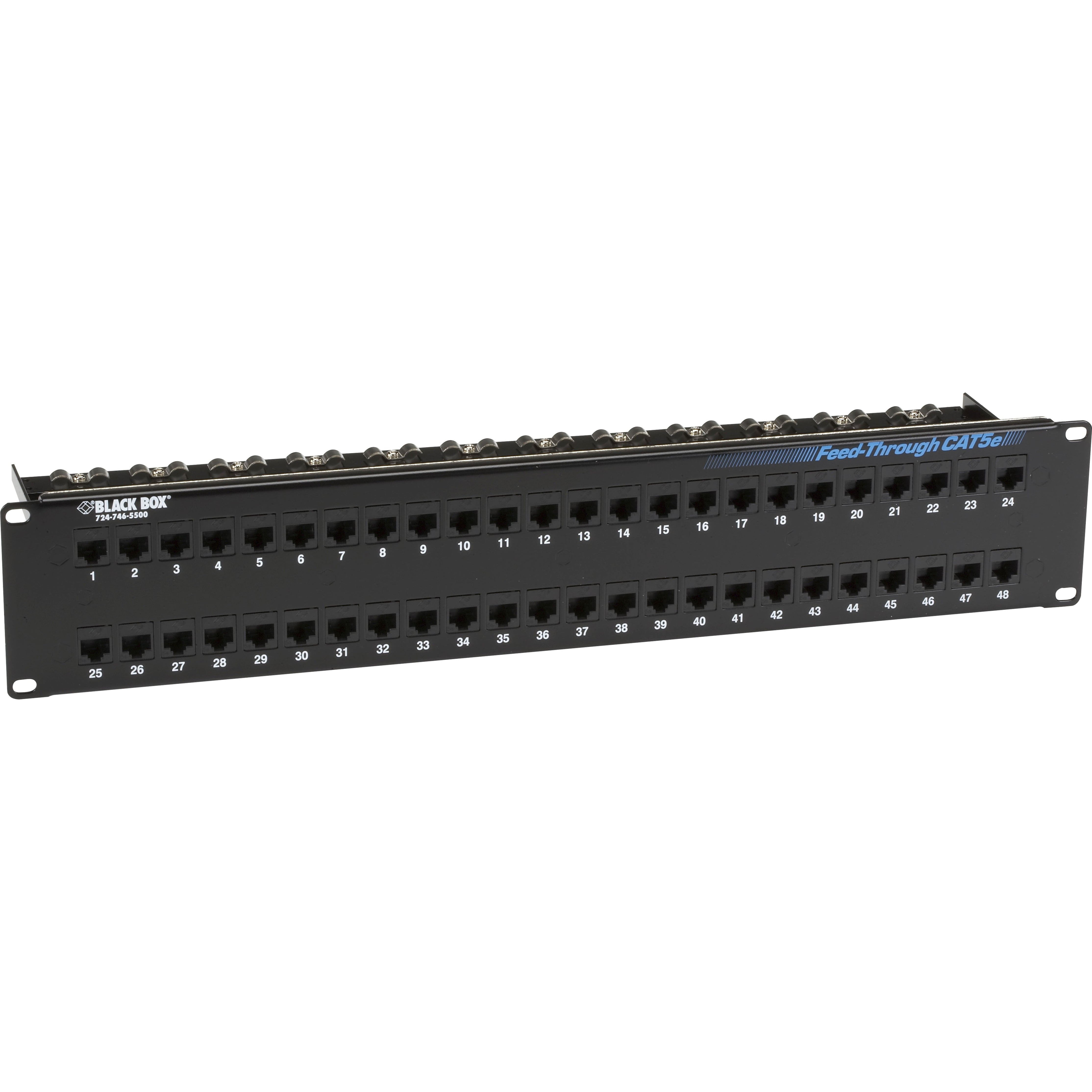 Blcak Box JPM810A-R2 CAT5e Feed-Through Patch Panel - 2U, Unshielded ...