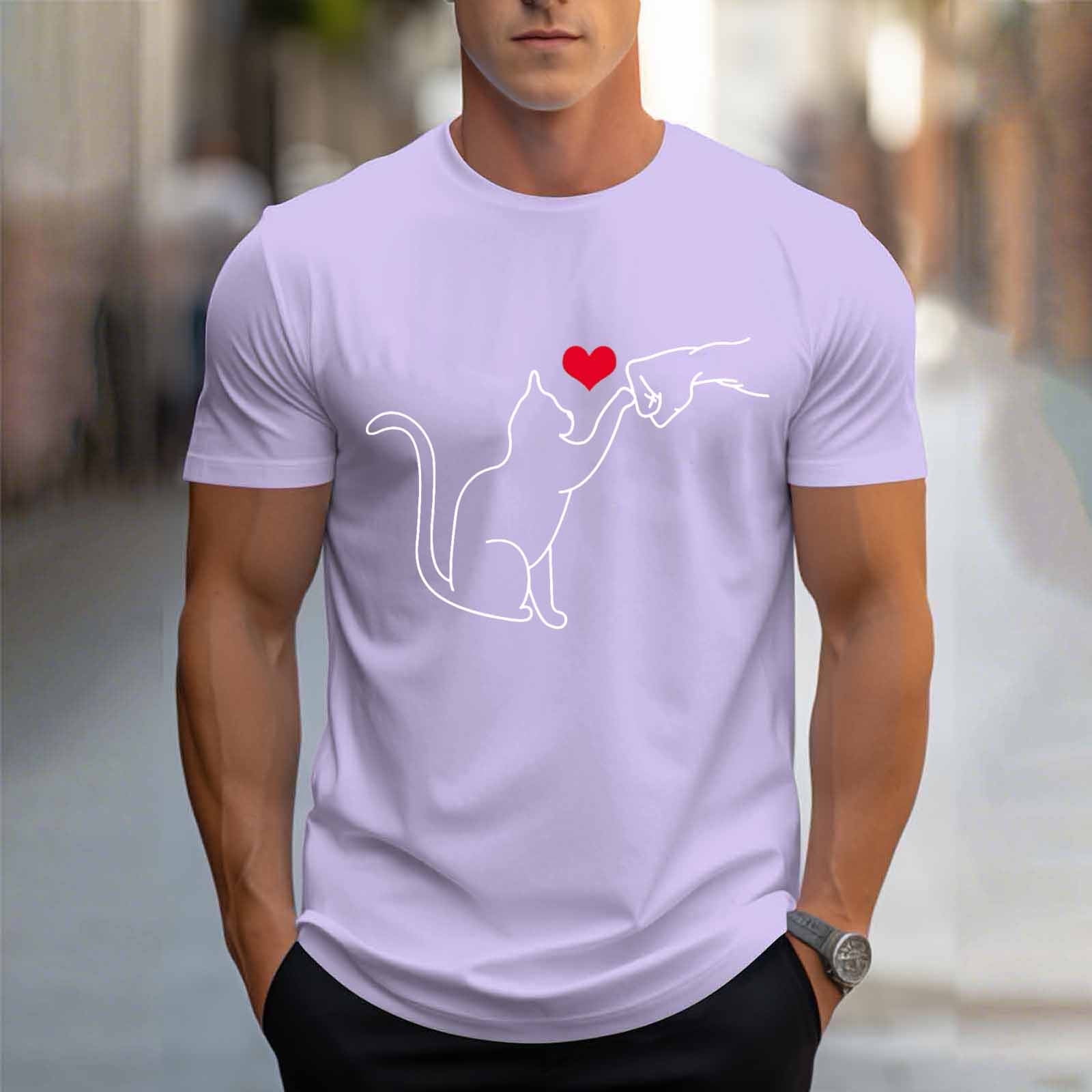 Blczomt Big and Tall Men Shirts Short Sleeve Purple Graphic Tee Shirt ...