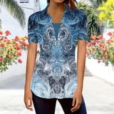 Blczomt Blue Women Shirts Y2K Dressy Blouse Summer Cute Womens Shirts ...
