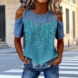 Blczomt Blue Women Tops Lightweight Tunic Tee 2026 Trendy Ladies Tops ...