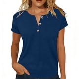 Blczomt Blue Womens Spring Blouses Tunic Casual Shirt Dressy Y2K Ladies ...