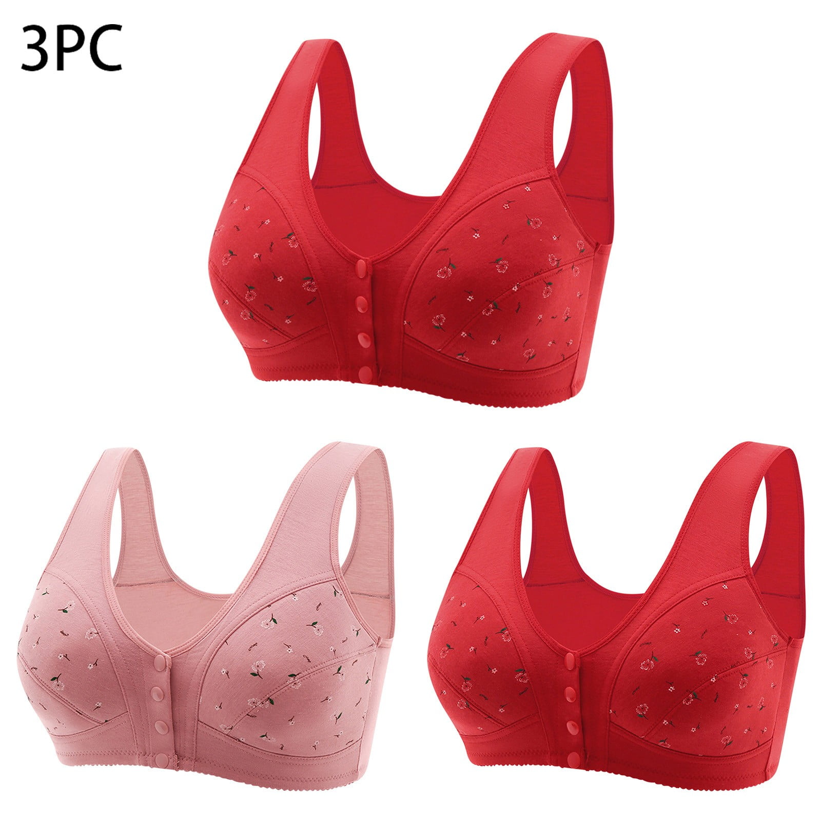 Blczomt Bralette for Women Push Up Front Closure Bralette Full Coverage ...