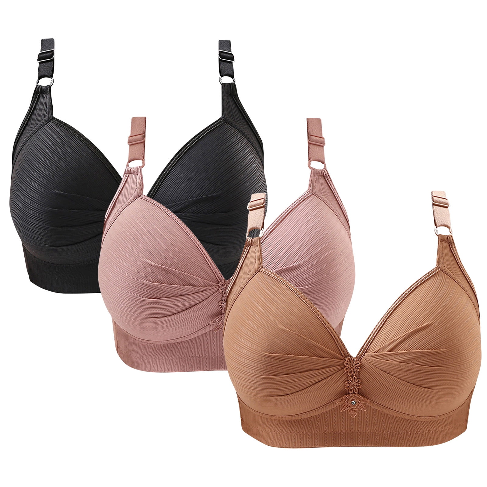 Blczomt Bralette for Women Wireless Push Up Full Coverage Bralette Pink ...