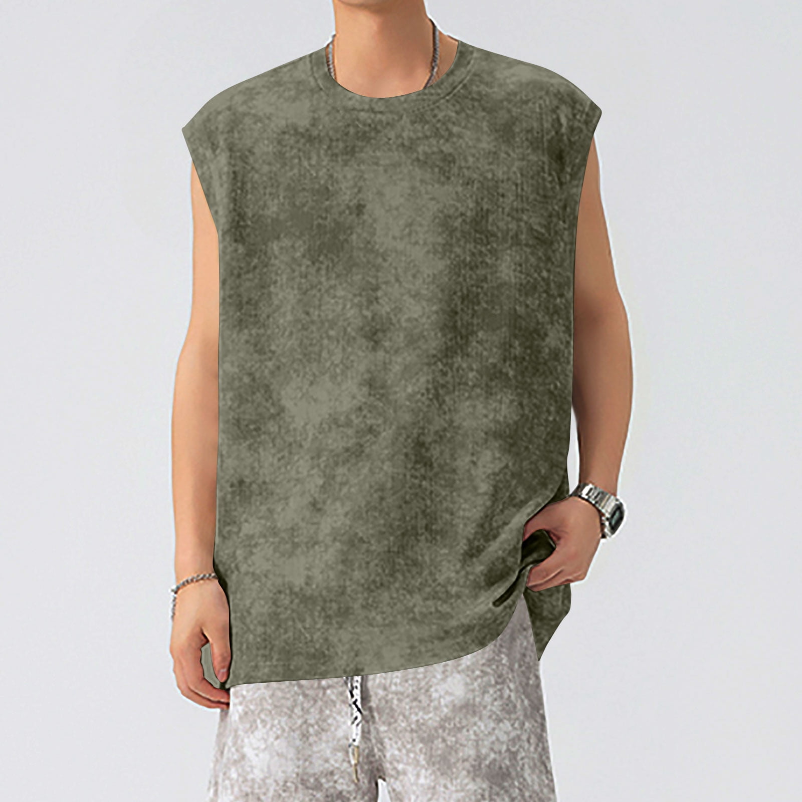 Blczomt Casual Mens Tank Vintage Summer Tank Tops Sleeveless Green 2025 ...