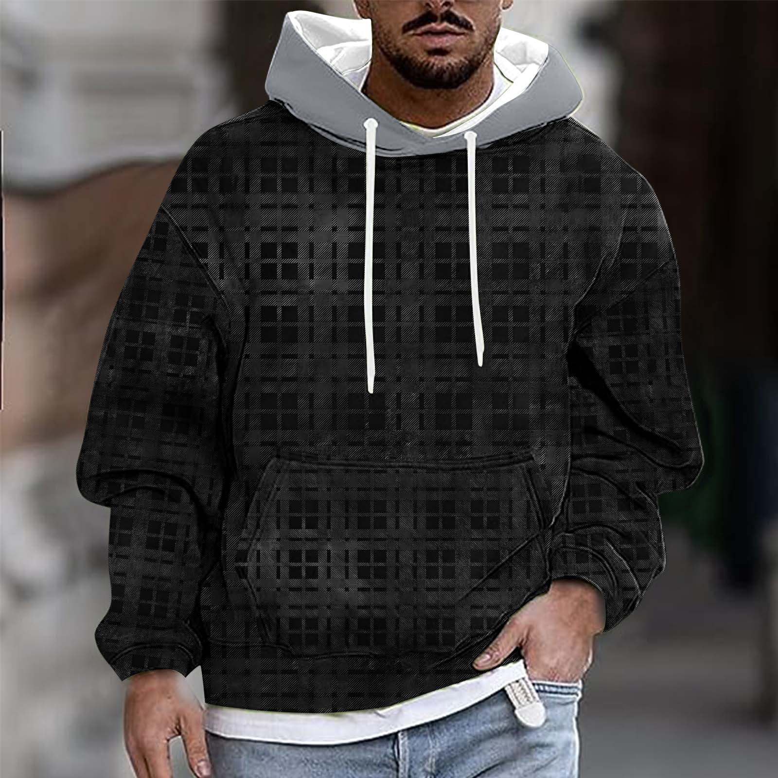 Blczomt Color Block Sweatshirts for Men Big and Tall Pullover Hoodies ...