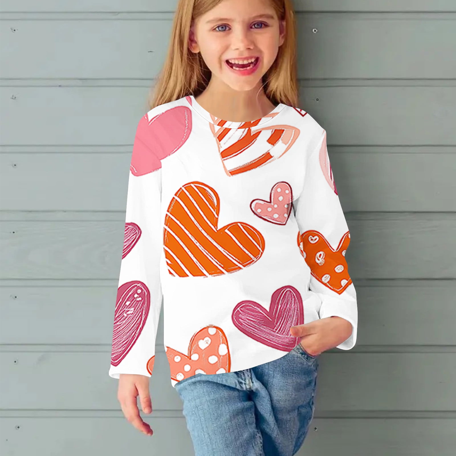 Blczomt Cute Girls' Tees Long Sleeve Graphic T Shirts Fashion Casual ...