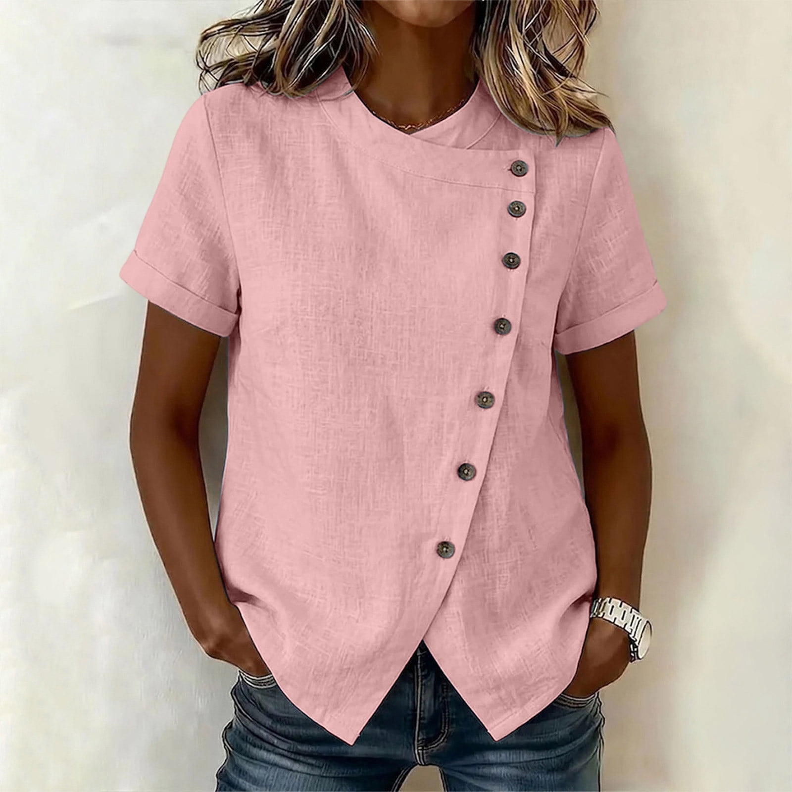 Blczomt Cute Spring Blouses for Women 2026 Pink 2026 T Shirts Y2K Short ...