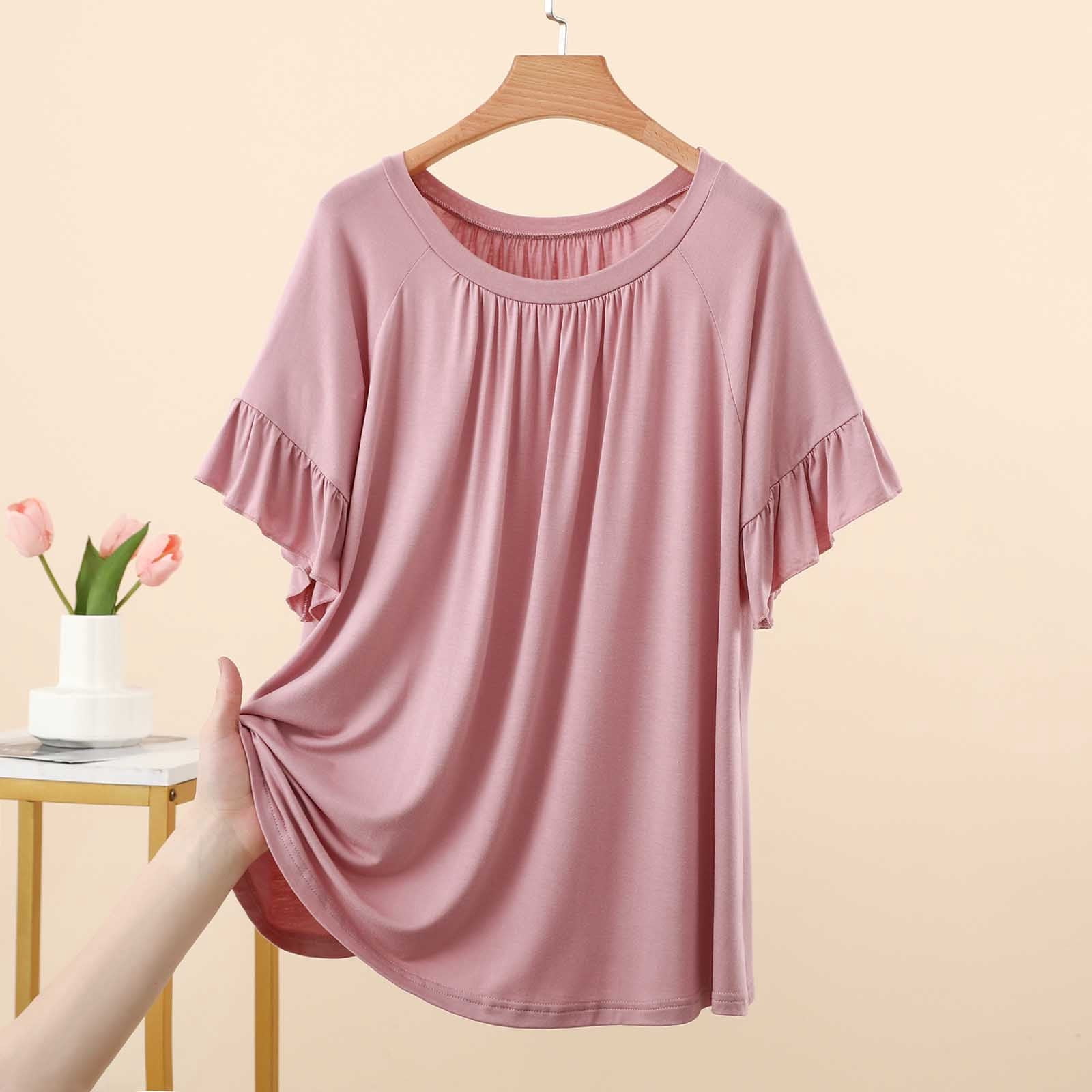 Blczomt Cute Women's T-Shirts Pink 2026 Tee Summer Lightweight Blouses ...