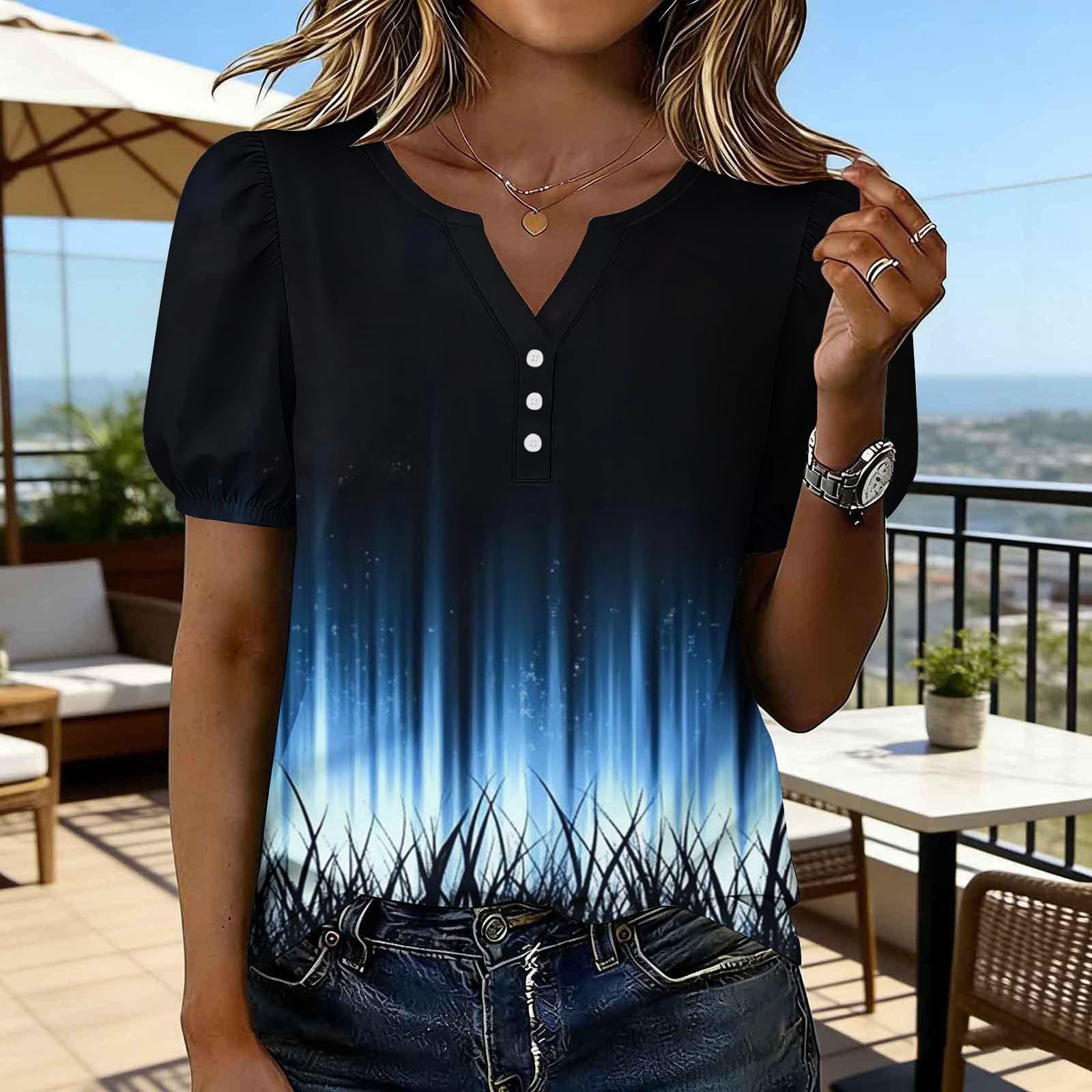 Blczomt Dressy Womens Blouses Trendy Tshirts Y2K Tunic Shirts for Women ...